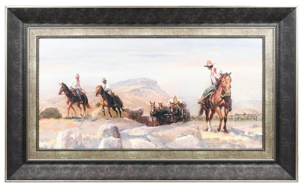 Leland D. Beaman | LELAND BEAMAN WESTERN WAGON TRAIN SIGNED GICLEE ...