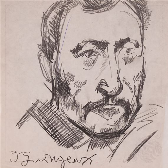 Genko Genkov | Portrait of the artist Vasil Valchev [1980's (Circa 17) | MutualArt