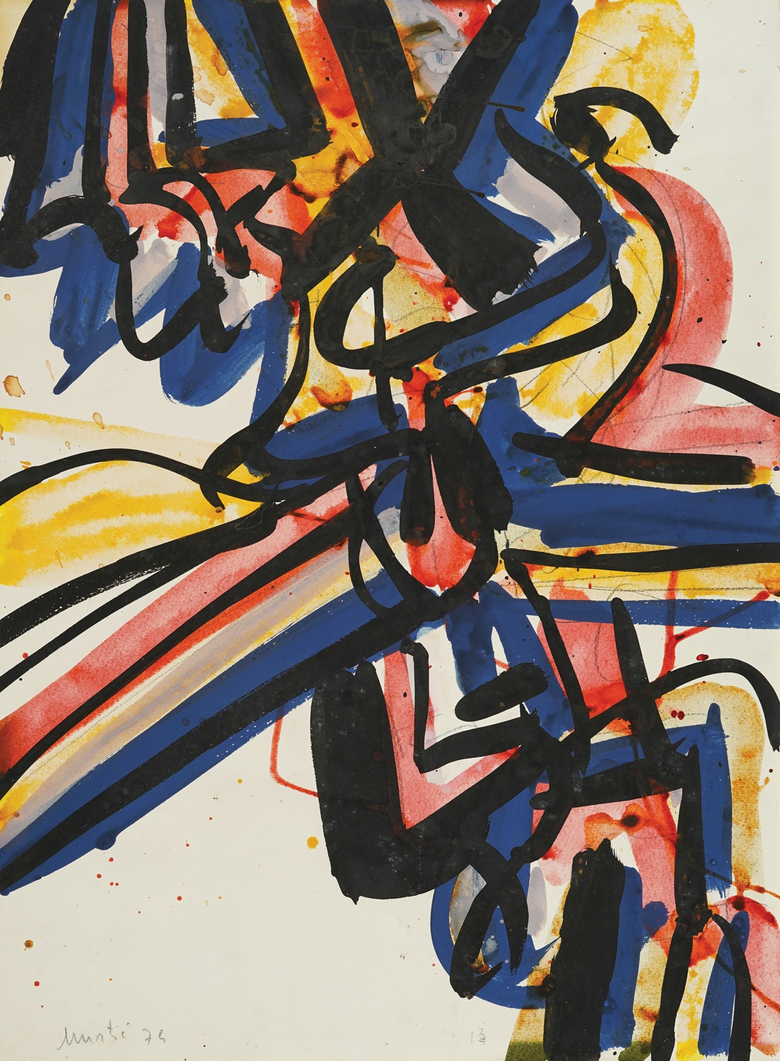 Edo Murtic | Red and Blue Lights [1974 (Circa 17) | MutualArt