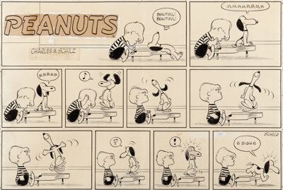 Charles Schulz | Charles Schulz Peanuts Sunday Comic Strip Snoopy ...