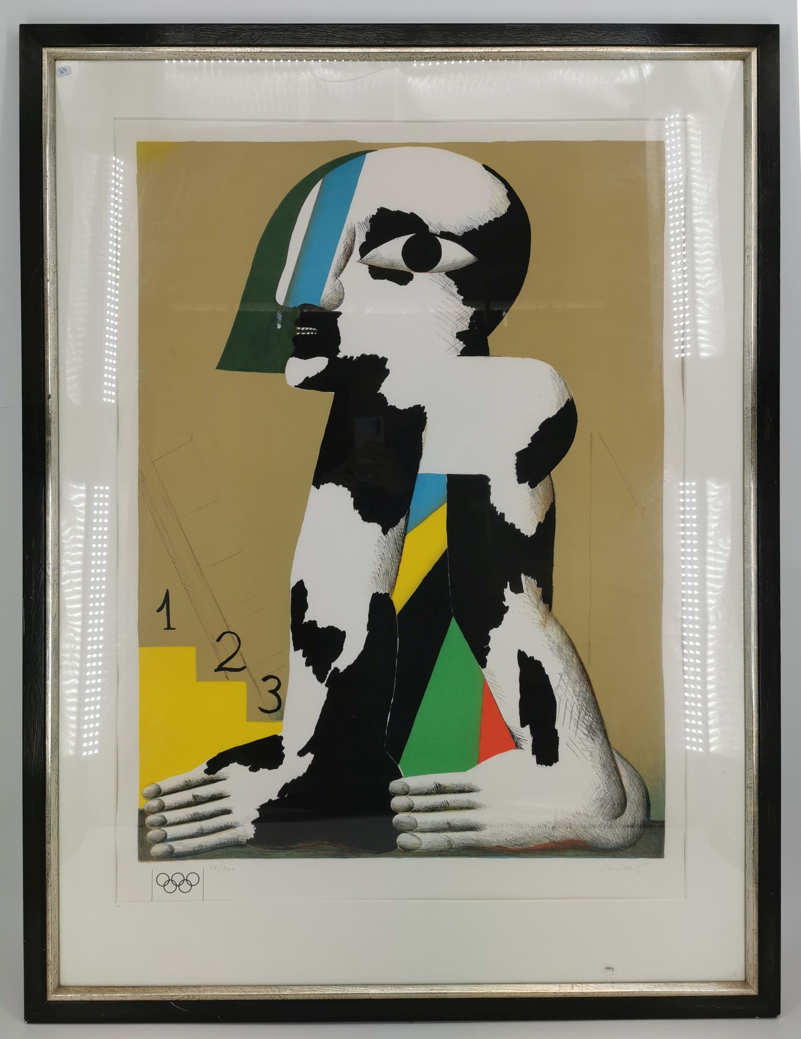 Horst Antes | ''Schwarz-weiß-gefleckte Figur (Olympia)'' (Circa 1965 ...