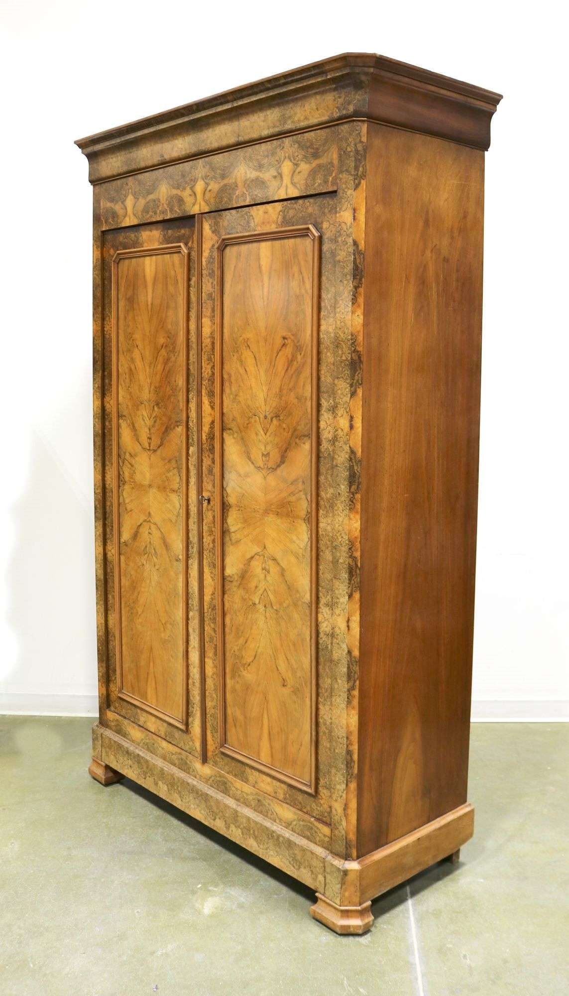 Louis Philippe | FRENCH BURL WALNUT ARMOIRE | MutualArt