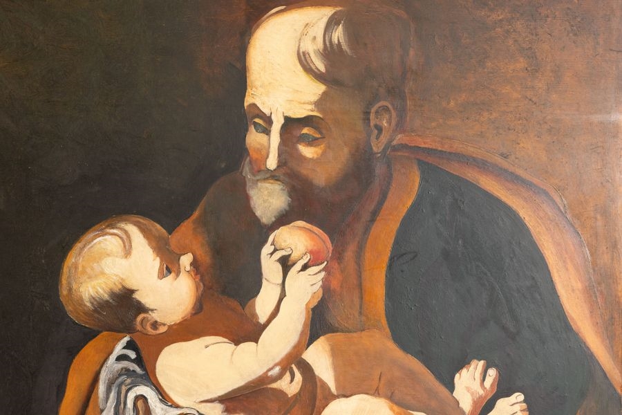 Guido Reni | Saint Joseph et le Christ enfant tenant une pomme. | MutualArt