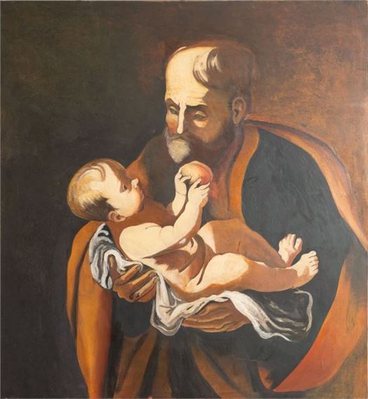 Guido Reni | Saint Joseph et le Christ enfant tenant une pomme. | MutualArt