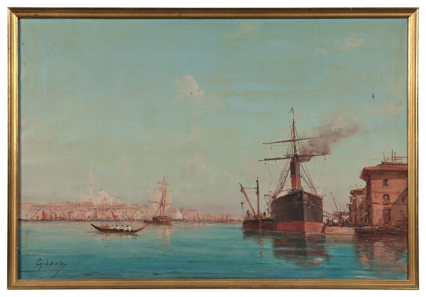 Émile Godchaux | The Bosphorus, sailboats and liners | MutualArt
