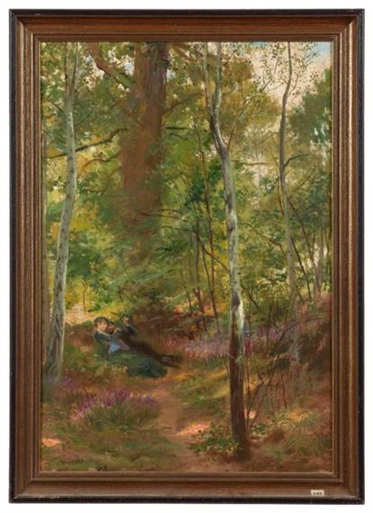 George Rochegrosse | Couple embracing in the forest | MutualArt