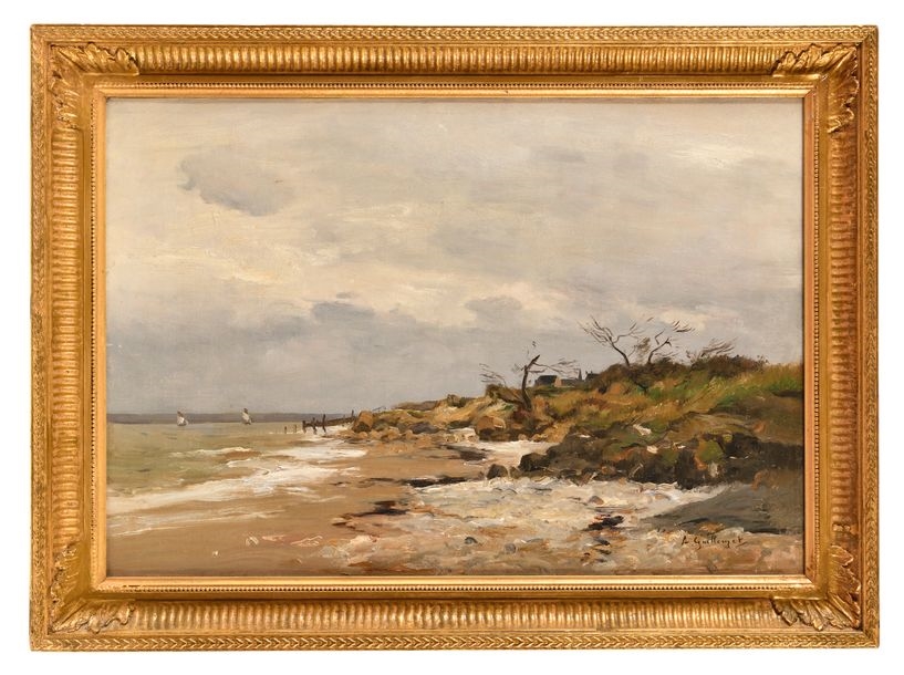 Jean Baptiste Antoine Guillemet | Villerville beach at low tide | MutualArt