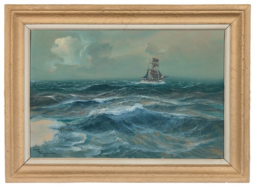Jean Louis Paguenaud | Ship on a rough sea | MutualArt