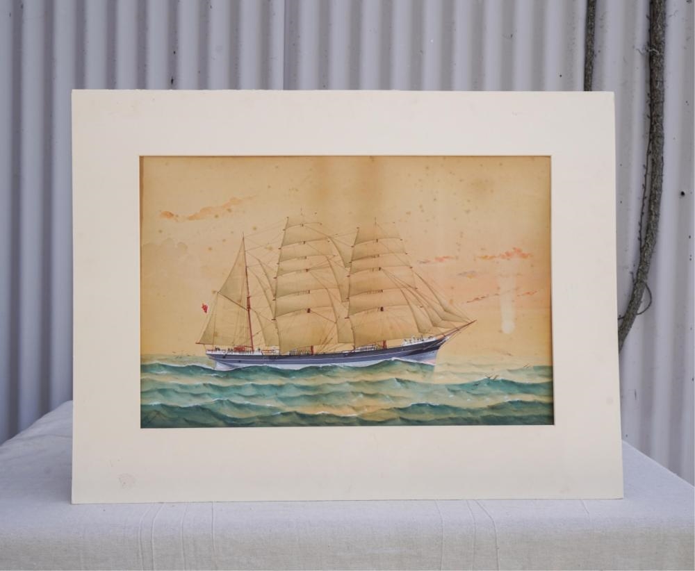 Arthur Victor Gregory | Water colour Sailing ship painting Melbourne by ...