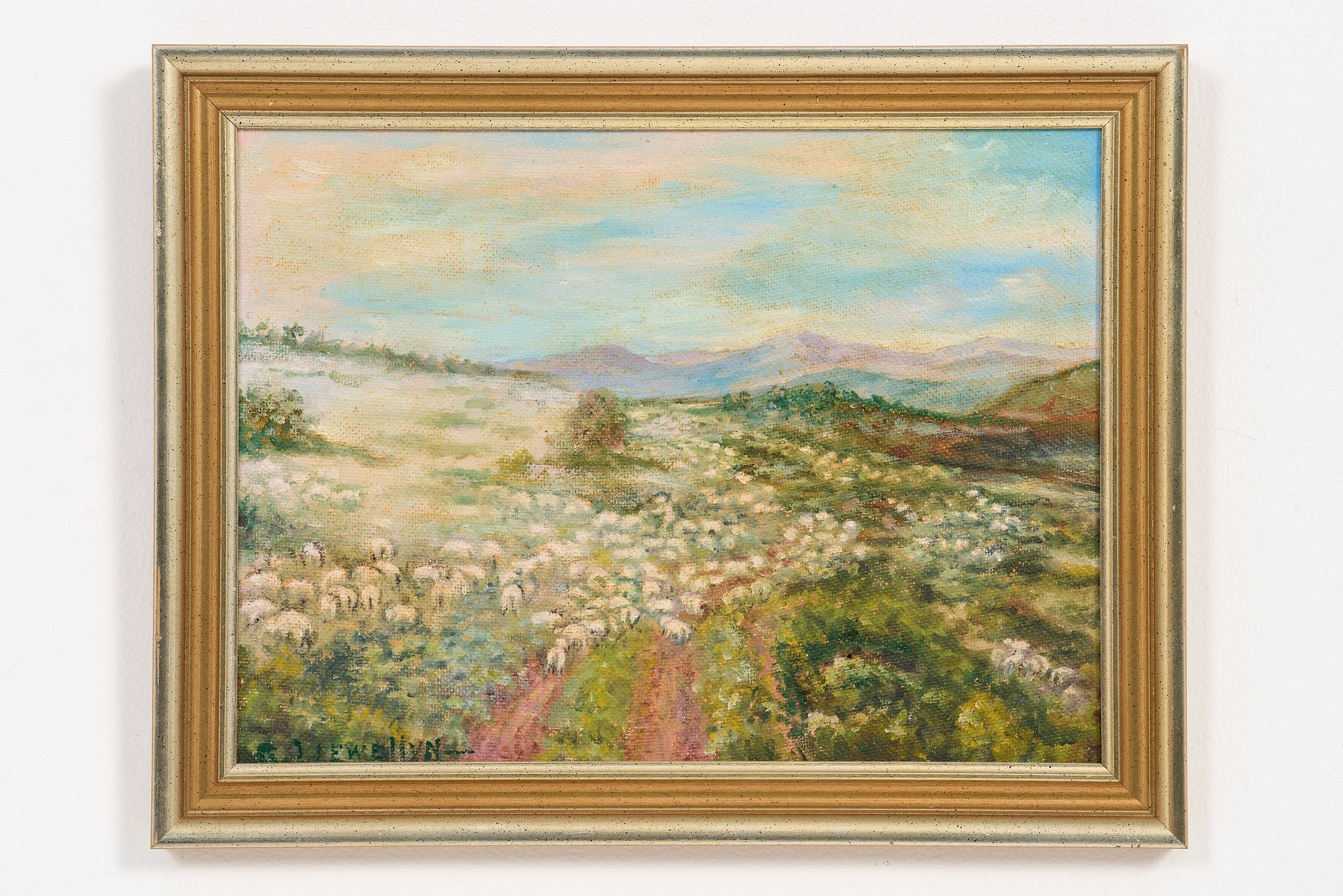 Grace Garretson Llewellyn | Grace Llewellyn Oil Landscape with Sheep ...