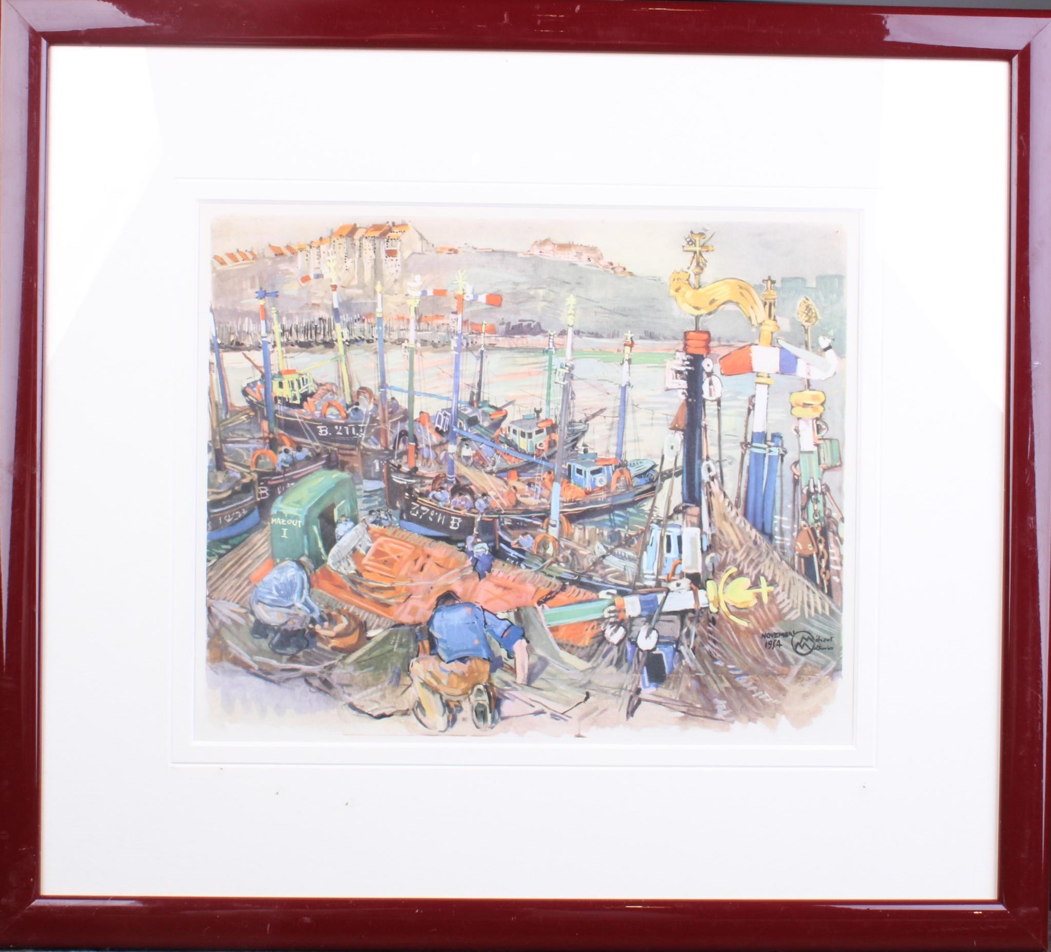 Mathurin Méheut | Les pêcheurs au port (1954) | MutualArt