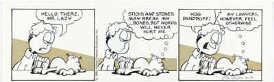 Jim Davis | Jim Davis Garfield Daily Comic Strip Original Art dated 6-9 ...