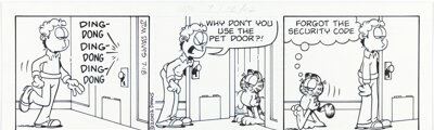 Jim Davis | Jim Davis Garfield Daily Comic Strip Original Art dated 7 ...