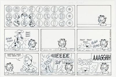 Jim Davis | Jim Davis Garfield Sunday Comic Strip Original Art dated 5 ...