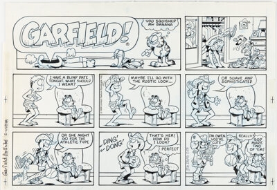 Jim Davis | Jim Davis Garfield Sunday Comic Strip Original Art dated 2 ...