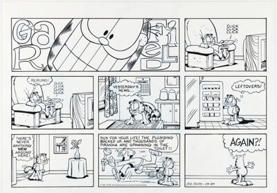 Jim Davis | Jim Davis Garfield Sunday Comic Strip Original Art dated 1 ...