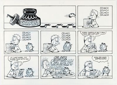 Jim Davis | Jim Davis Garfield Sunday Comic Strip Original Art dated 3 ...