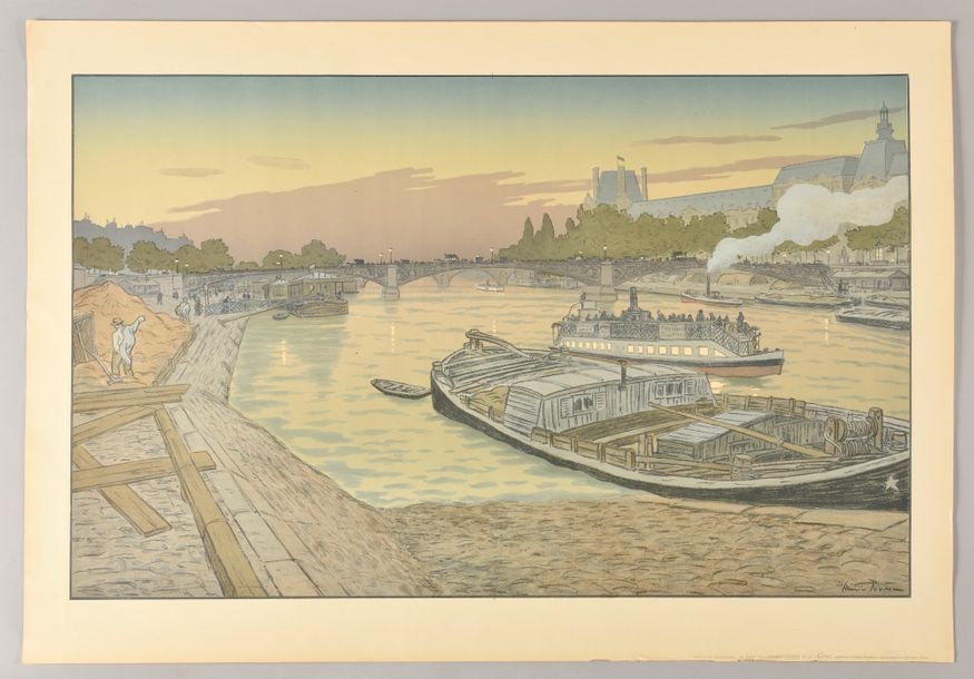 Henri Rivière | The Pont des Saints-Pères and the Louvre (1900) | MutualArt