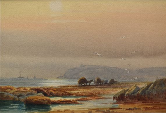 Edward Christian Quayle | 'Douglas Head with Kelp Gathers' | MutualArt