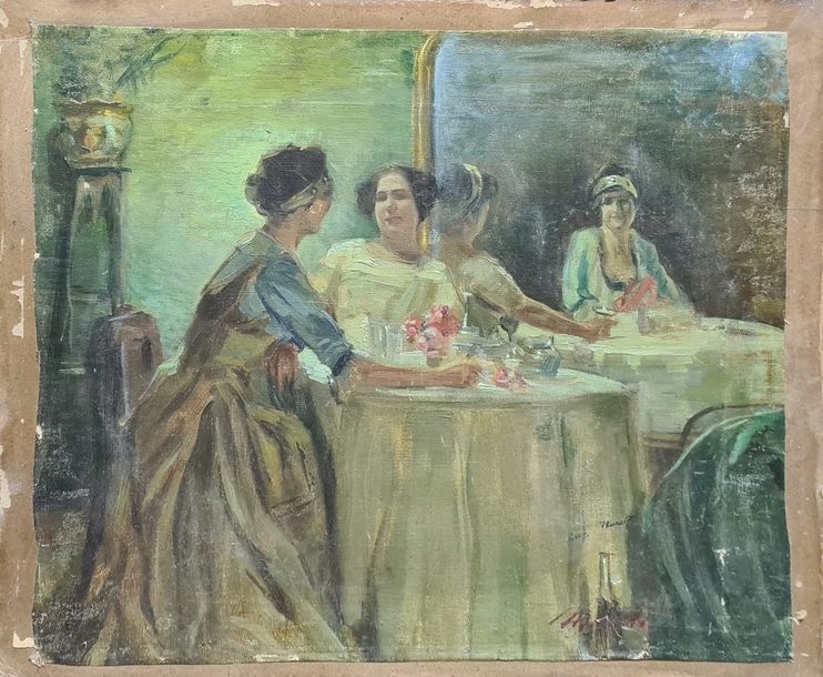 Luigi Moretti | MORETTI Luigi, 1884-1950 Dinner oil on canvas... - Lot ...