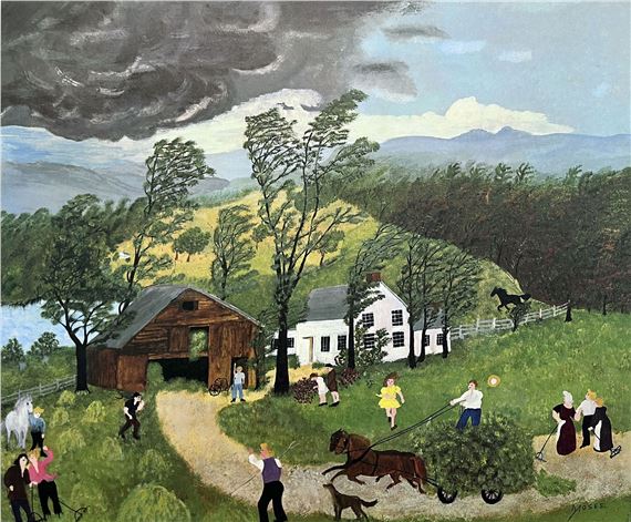 Grandma Moses | Grandma Moses - Thunderstorm (1948) | MutualArt