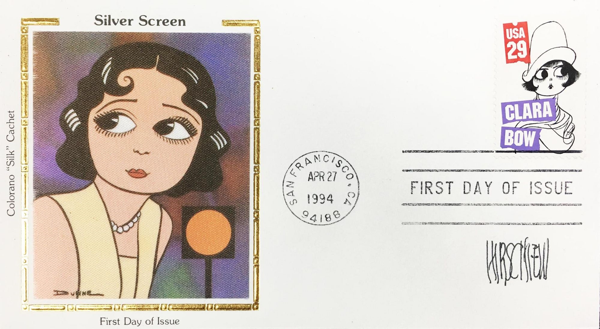 Al Hirschfeld | Al Hirschfeld and Dunne - Clara Bow First Day of Issue ...