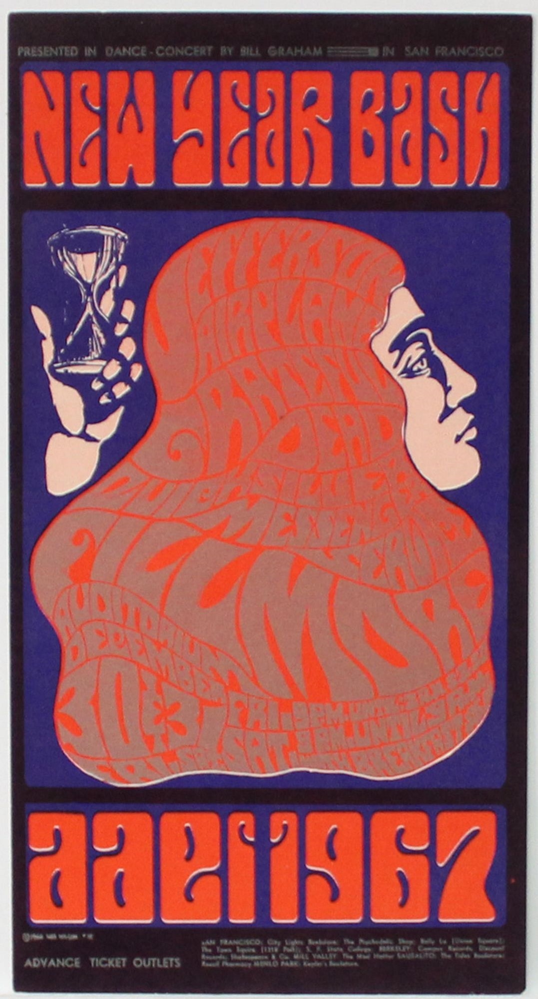 Wes Wilson | Wes Wilson - New Year Bash (1966) | MutualArt