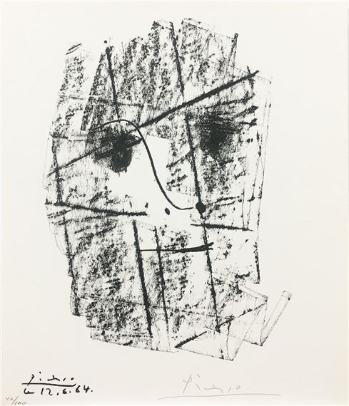 Pablo Picasso | Pablo Picasso - Cubist Portrait of Kahnweiler (1964 ...
