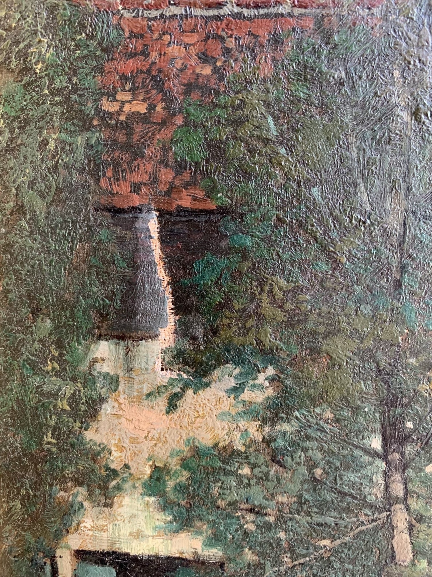 Edwin Deakin | Edwin Deakin Painting - Rundown House in Forest - Oil on ...