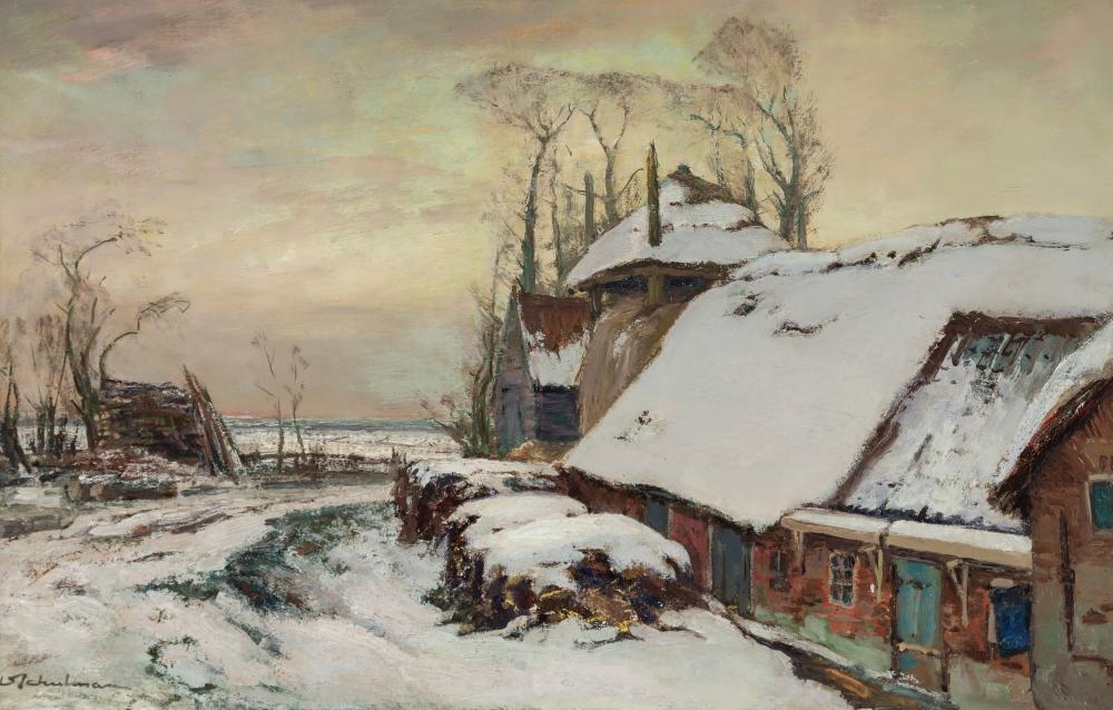 David Schulman | A VIEW OF EDAM IN WINTER | MutualArt