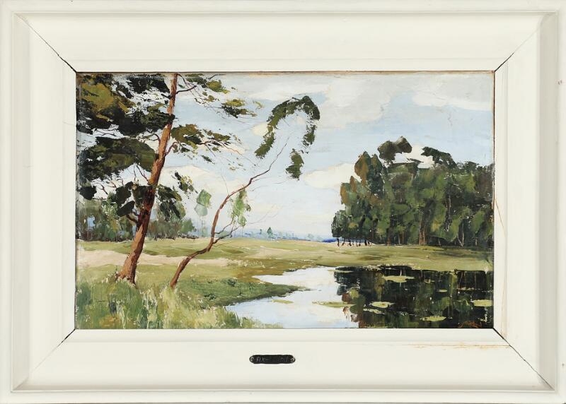 Axel Lind | Landscape with a pond | MutualArt
