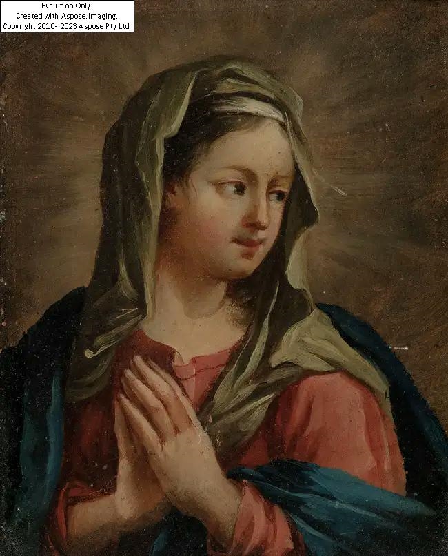 Sebastiano Conca | Italian 1680-1764- The Virgin Mary in Prayer; oil on ...