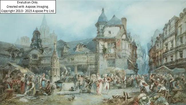 Paul Marny | British/French 1829-1914- The Market Place | MutualArt