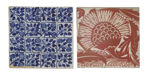 William de Morgan | a ruby lustre BBB tile c.1880 | MutualArt