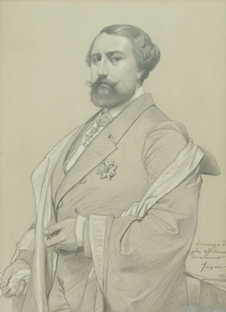 Jean-Auguste-Dominique Ingres | Dedicated, signed and dated in the ...