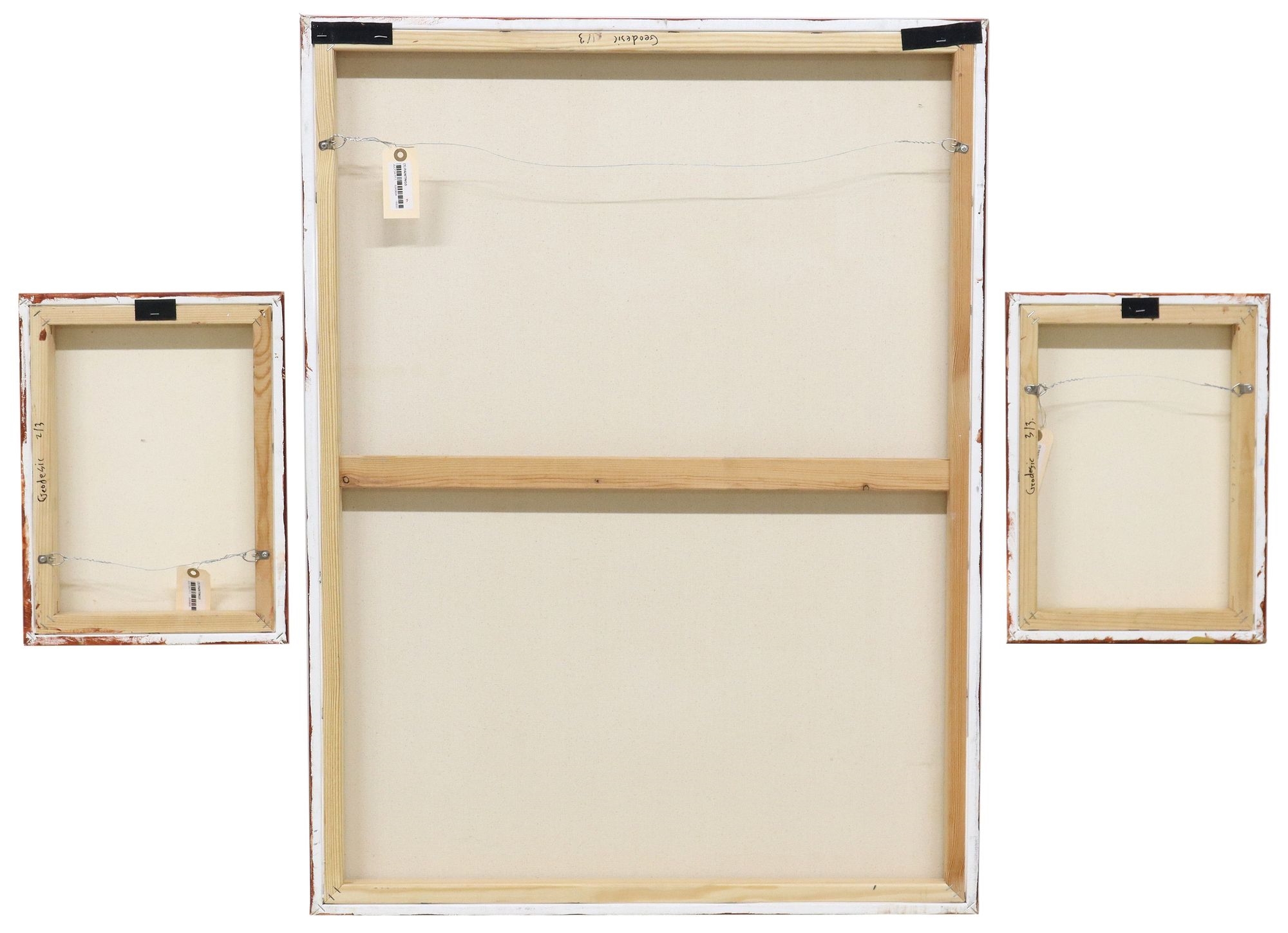 Darin Wood | 3) DARIN WOOD (B.1974) MIXED MEDIA ABSTRACT TRYPTIC ...