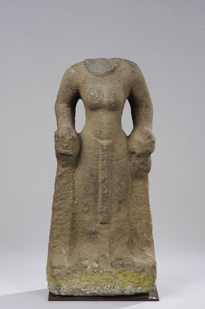 Cambodian School | Statue of a female deity represented standing in ...