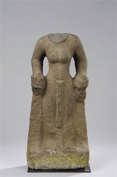 Cambodian School | Statue of a female deity represented standing in ...