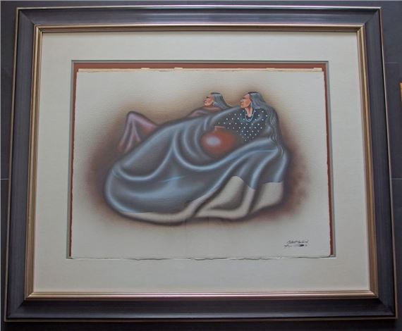 Robert Redbird | ROBERT REDBIRD SR MIXED MEDIA PAINTING (Circa 20 ...