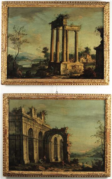 Antonio Visentini | Vedute con architetture classiche e figure | MutualArt