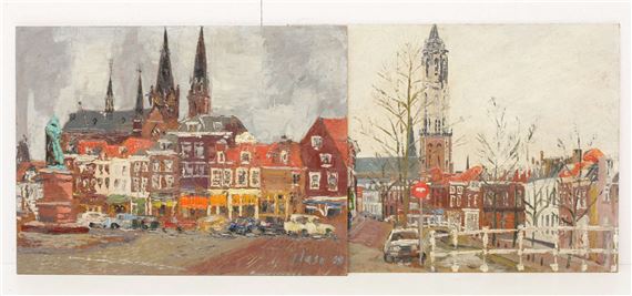 José Olaso Villalba | Twee stadsgezichten (1984) | MutualArt