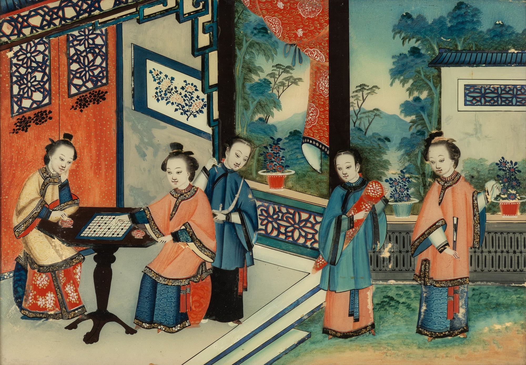 Chinese School | A Chinese reverse glass painting | MutualArt