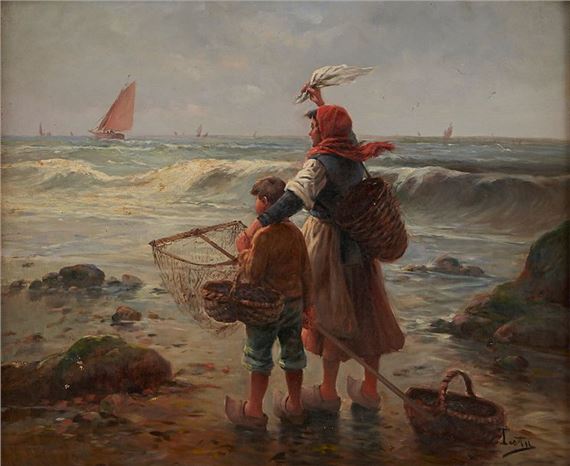 Pierre Testu | Pierre TESTU (XIX-XX) - The farewell to the fishermen ...