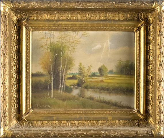 J. Salvea | J. SALVEA OIL ON ARTIST BOARD, LANDSCAPE (Late 20) | MutualArt