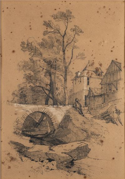 Anthony Trollope | A scene on the river with figures in front of a ...