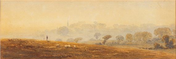 Charles Horwell Woodman | Pastoral landscapes with Sheep and cows ...