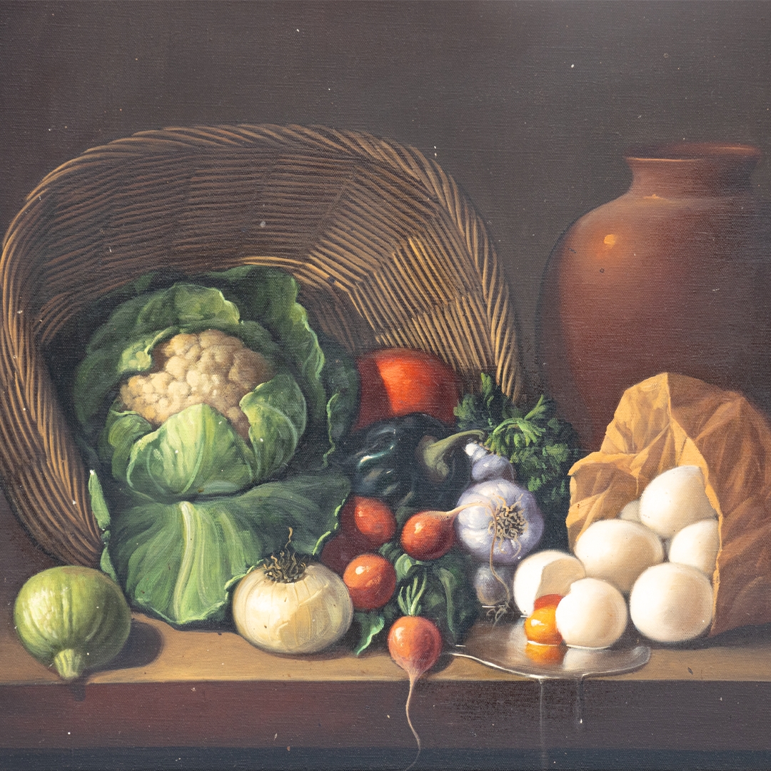 Armando Ahuatzi | Bodegón de rábanos, calabazas, huevos, coliflores ...