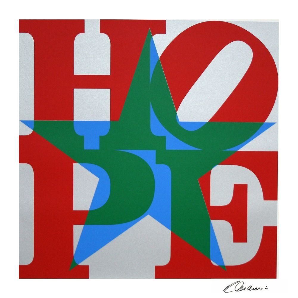 Robert Indiana | Star of HOPE (Red-Green-Blue-Silver, 2013) | MutualArt