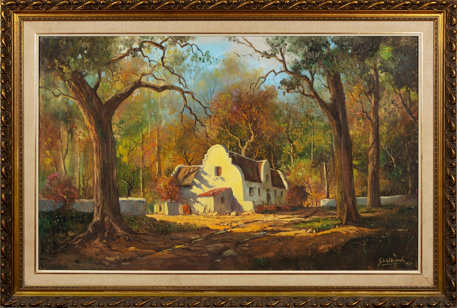 Gabriel Cornelis de Jongh | Cape Dutch house amongst trees (1980 ...