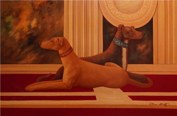 Jim Hutt | Two Dogs at Attention (20th Century) | MutualArt